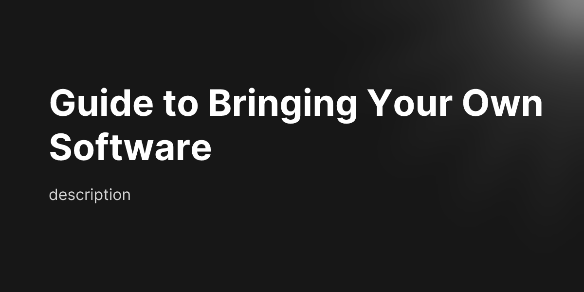 Guide to Bringing Your Own Software - Inductiva.AI